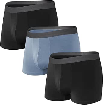Builden Mens Underwear Modal Boxers Briefs 1.5 Inch Trunks No Fly ...