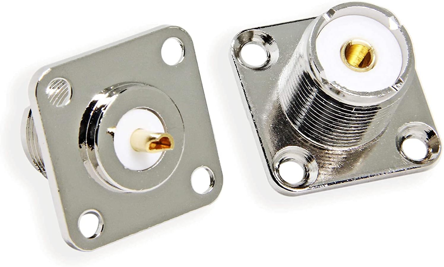 SO239 Chassis Mount, 10-Pack UHF Female PL259 Jack 4-Hole Solder Flange Panel Mount Coax Coaxial ...