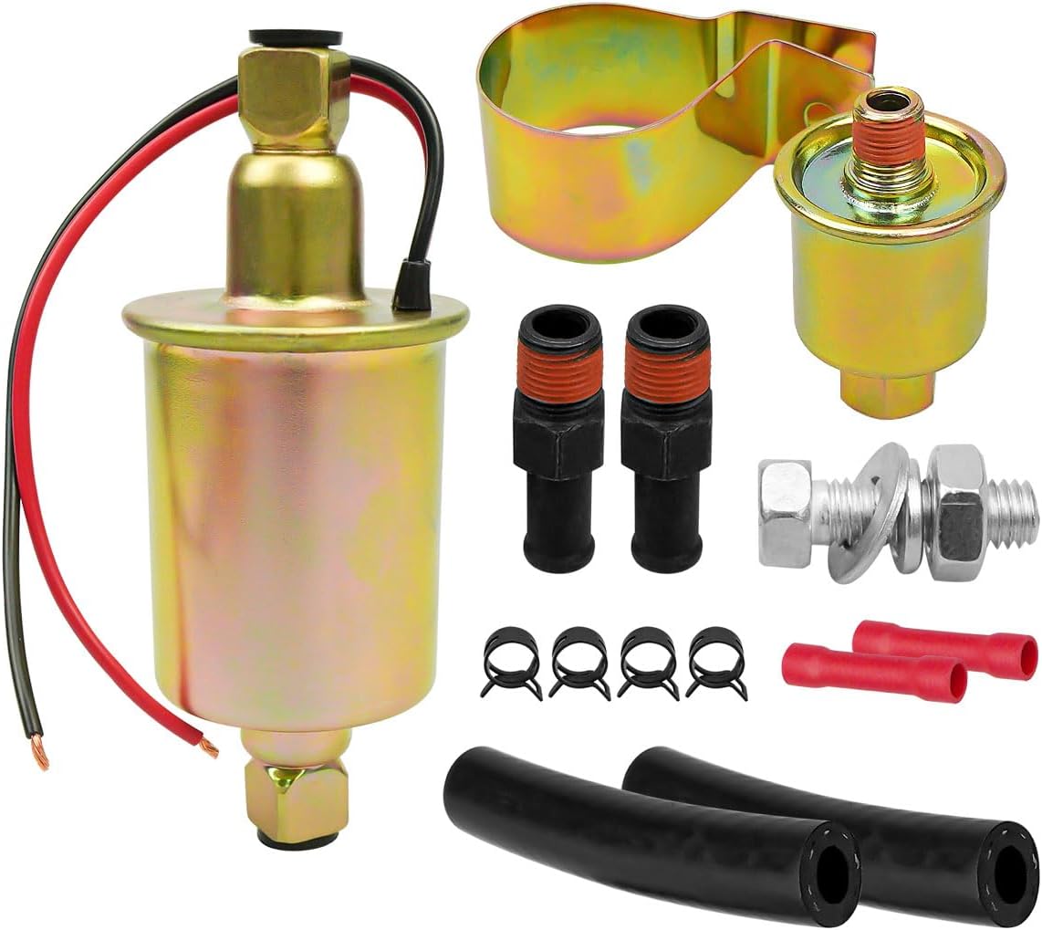 Amazon.com: AUGREX Universal 6 Volt Electric Fuel Pump with Installation Kit, Inline Type 5-8 ...