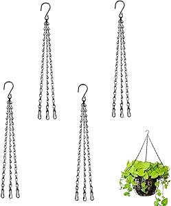 Garegce 4pcs Heavy Duty Hanging Basket Chains with Clip 3 Point 16 ...
