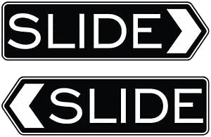 Amazon.com : Designer Slide Door Sign - Black - Small 2 Pack : Office ...