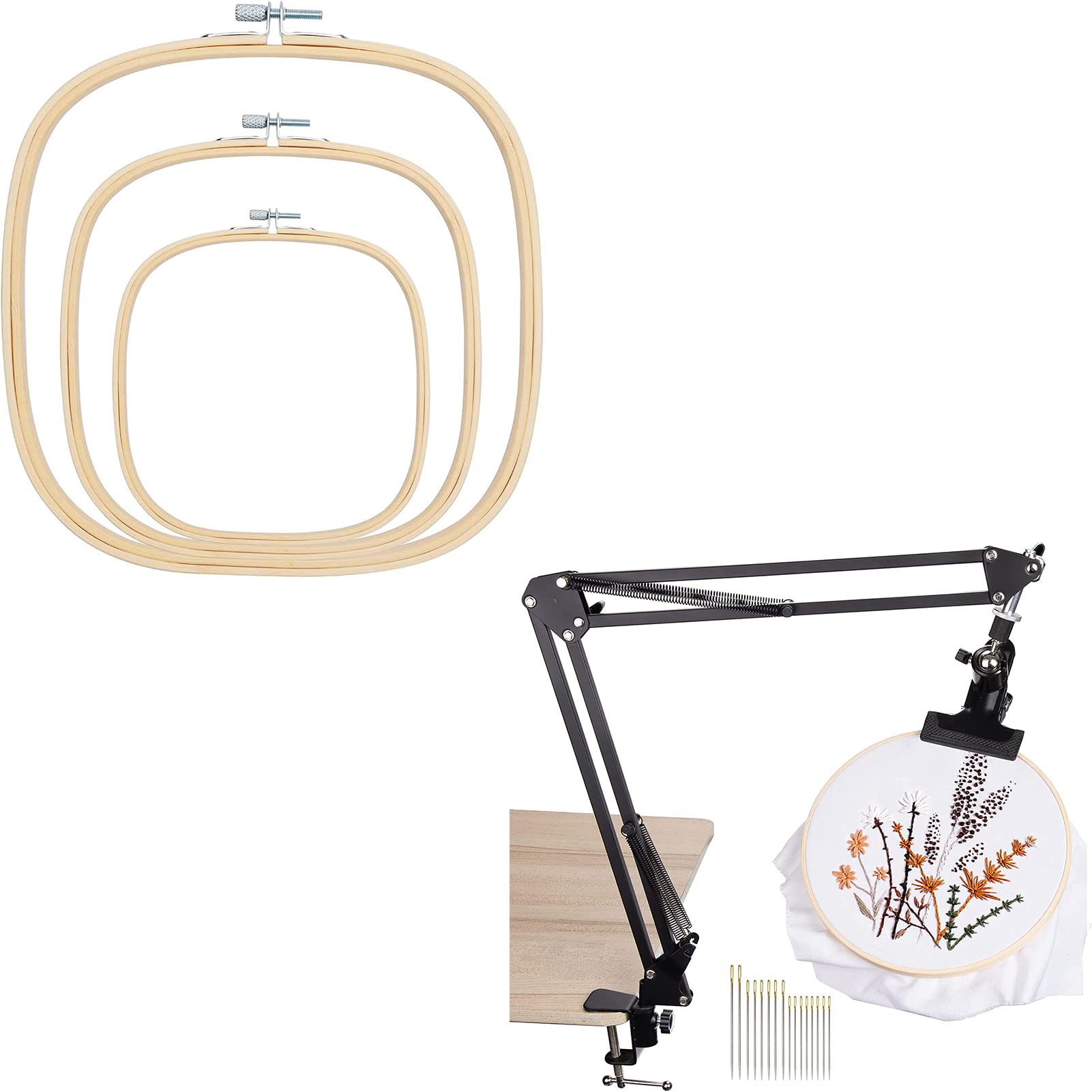 Amazon.com: Caydo 3 Pieces 3 Sizes Square Embroidery Hoops with ...