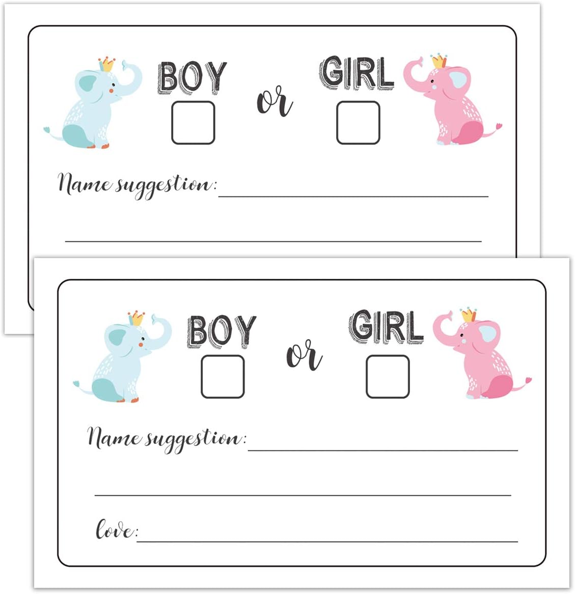 Amazon.com: 50 Gender Reveal Vote Cards, Gender Reveal Baby Shower ...