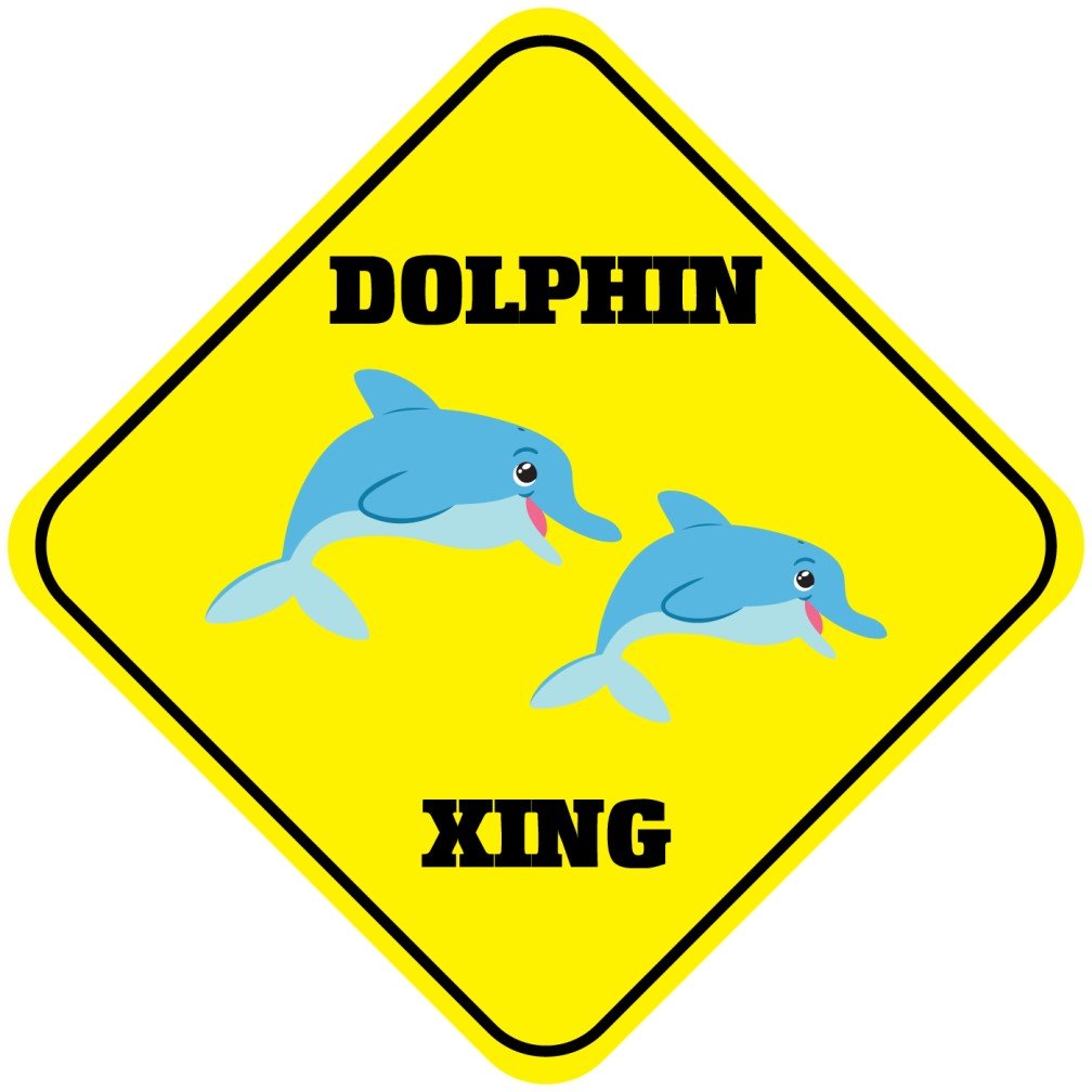 Amazon.com: Aluminum Cross Sign Dolphin Crossing Style B Metal Wall ...