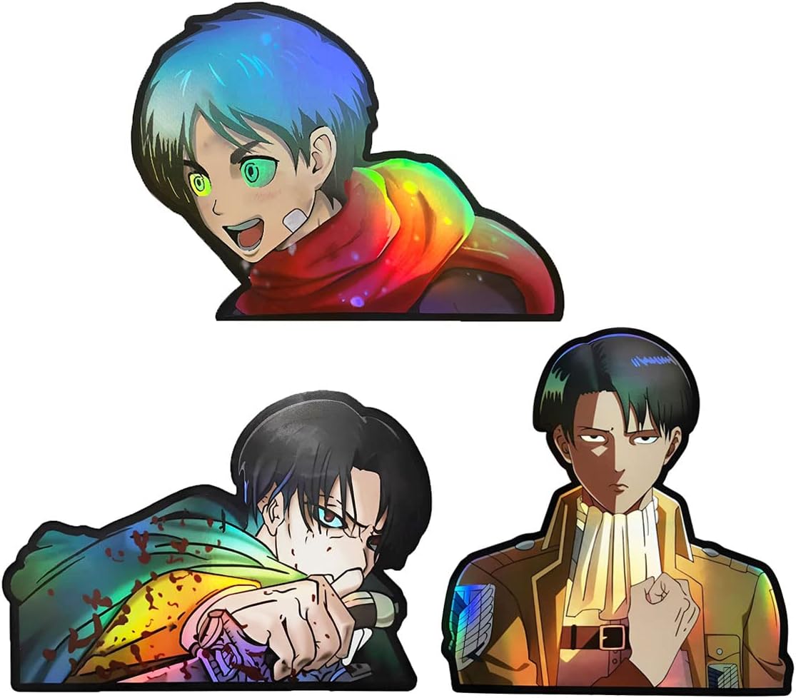 Amazon.com: 3 Pack-Anime Car Stickers Decals Holographic Waterproof ...