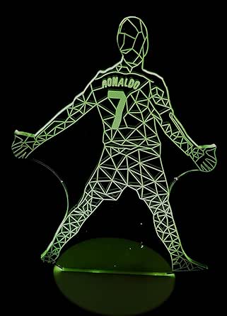 althiqahkey Football night light, 3D Led Night Light Ronaldo gift for ...
