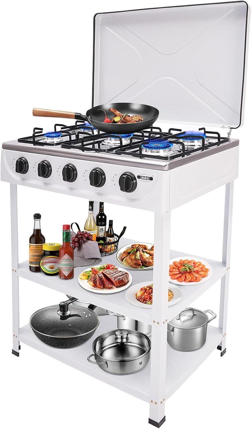 Amazon.com: ZBXGJKSY 5-Burner Gas Stove, Natural Gas Stove 2.5KW Power ...