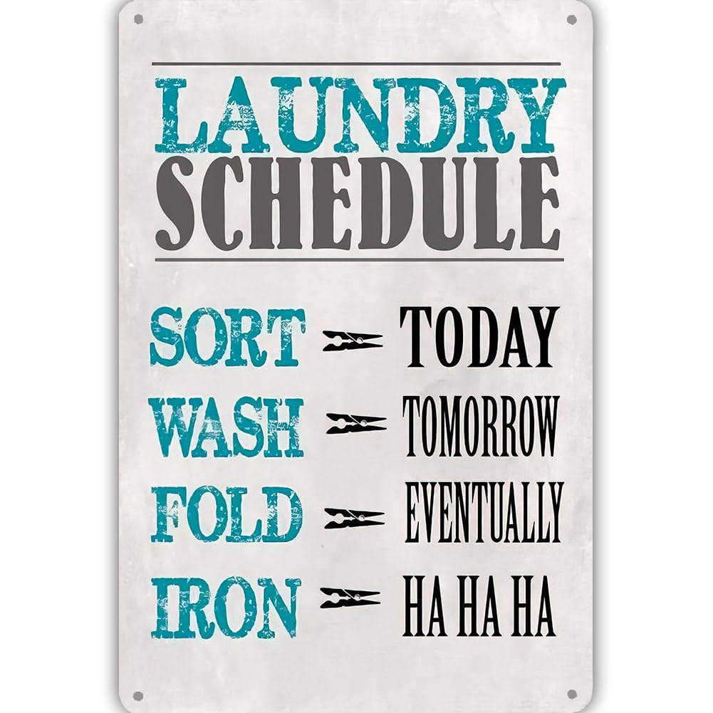Amazon.com: Laundry Sign Laundry Schedule Metal Sign for Laundry Room ...