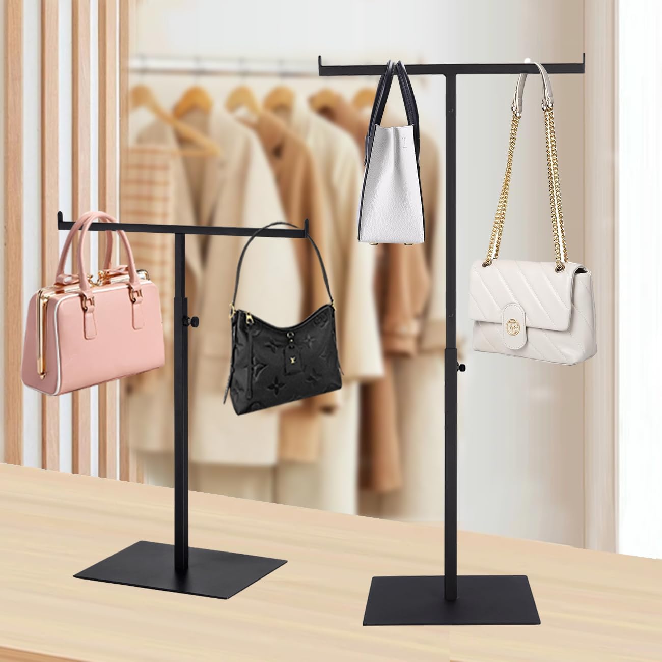 Amazon.com: Vietrey Purse Display Stand T Shaped, Countertop Jewelry ...