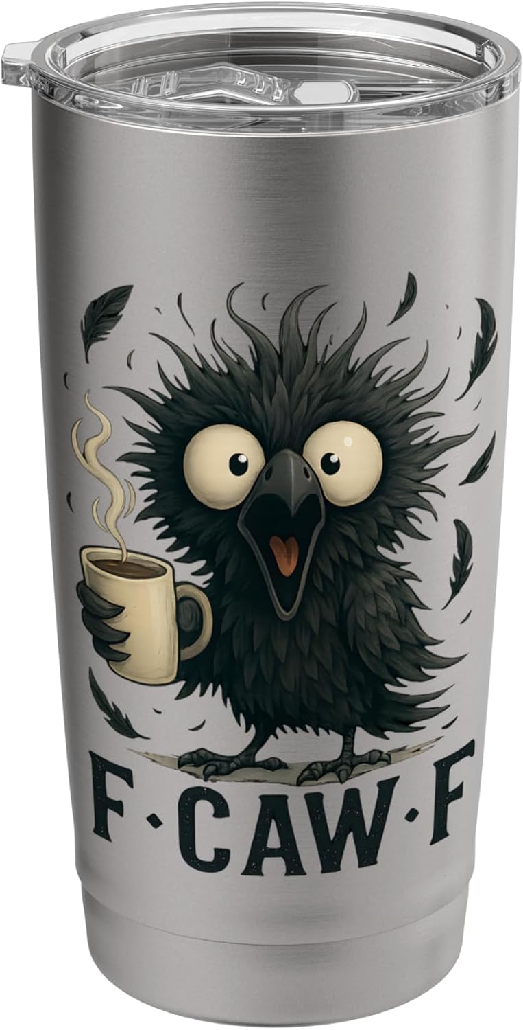 Amazon.com | F-CAW-F Funny Crow Coffee Mug Bird Morning Humor Man Women ...