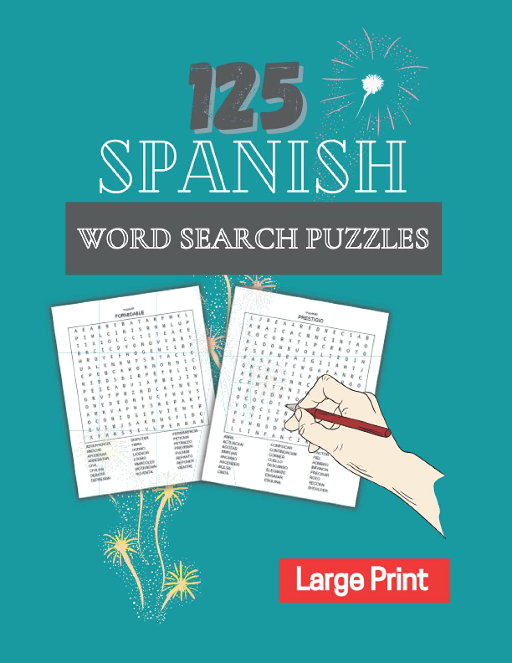 Buy 125 large print spanish word search :: 125 puzzles bonus 125 ...
