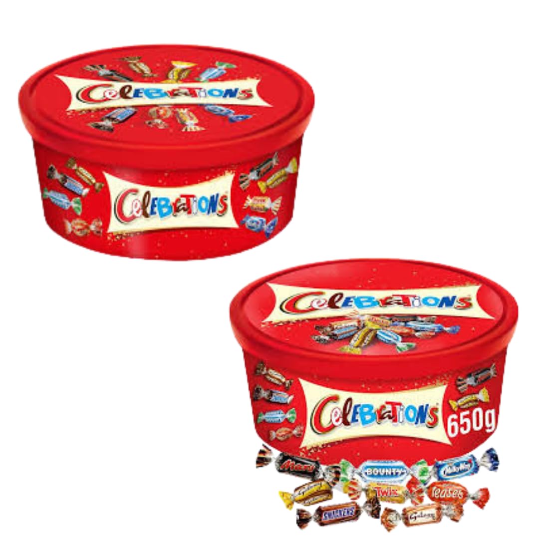 Christmas Bundle Celebrations Chocolate Tub 650g - Pack of 2 - Assorted ...