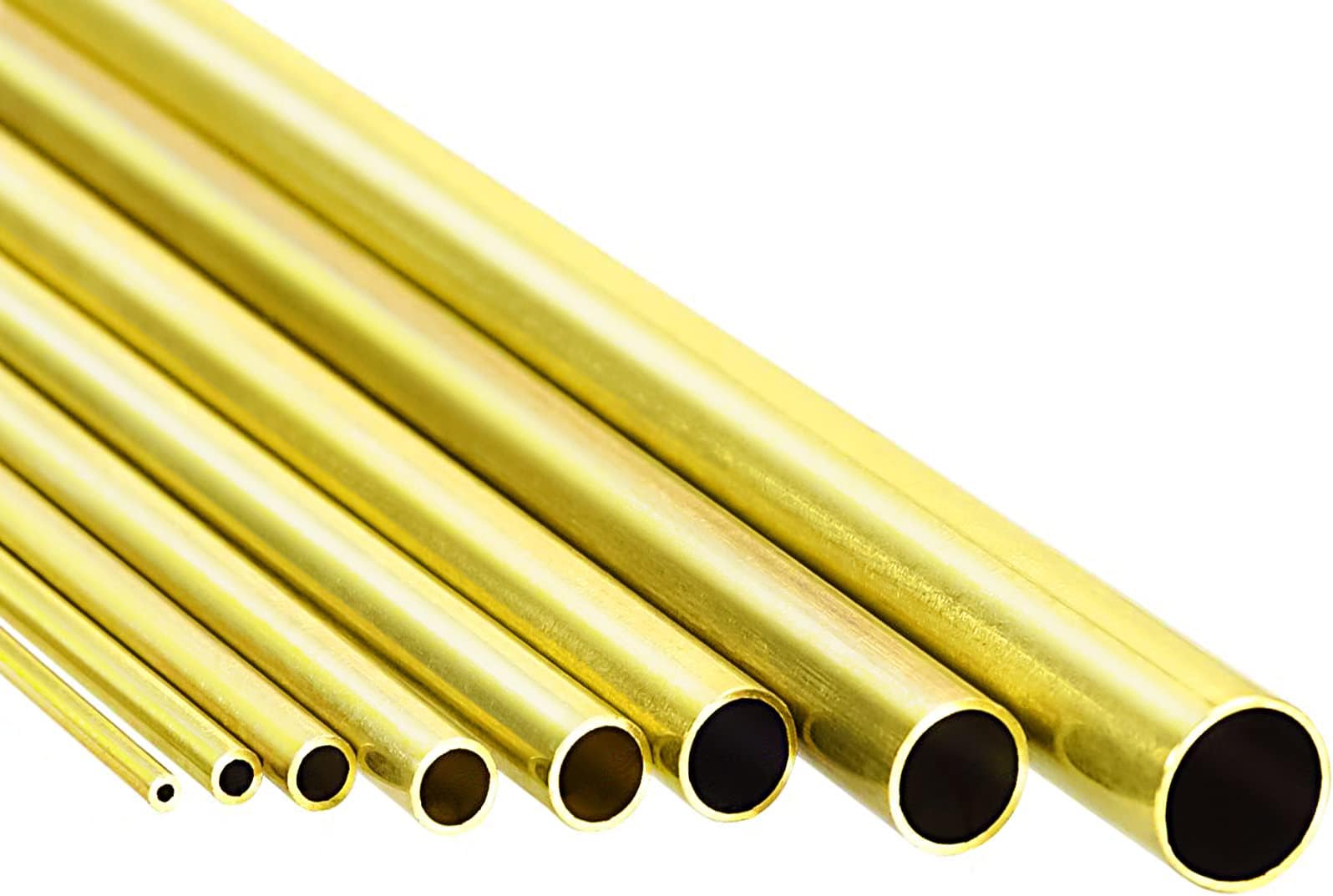 uxcell Brass Tube, 1mm 2mm 3mm 4mm 5mm 6mm 7mm 8mm 9mm 10mm OD x 0.2mm ...