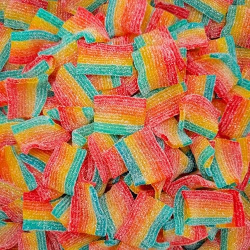 Amazon.com : Sour Mini Belts Gummy Candy | 2-Pound Bag | Sugar-Sanded ...