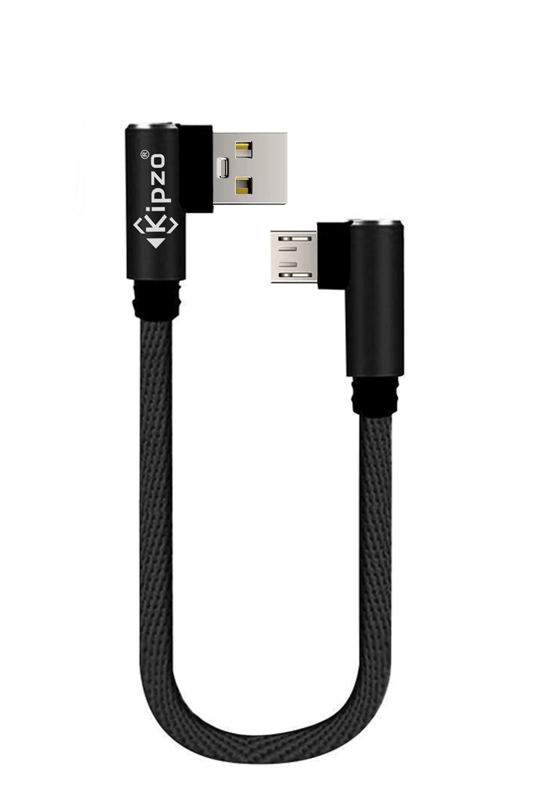KIPZO® Black l shape 90 degree Short Usb Cable Micro Usb Cable Fast ...