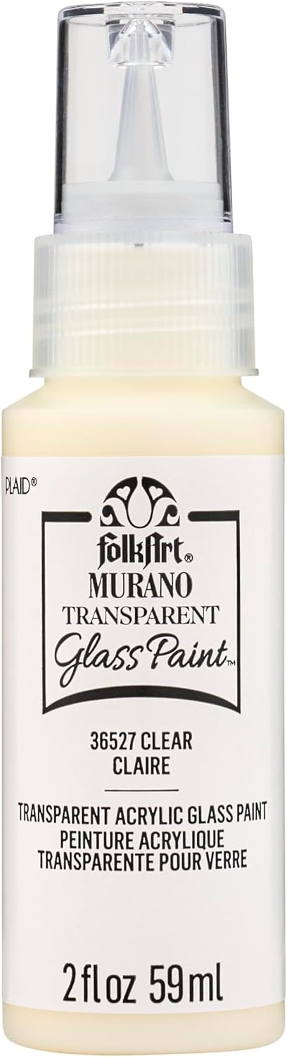 Amazon.com: FolkArt Murano Transparent Acrylic Glass Paint, Clear ...