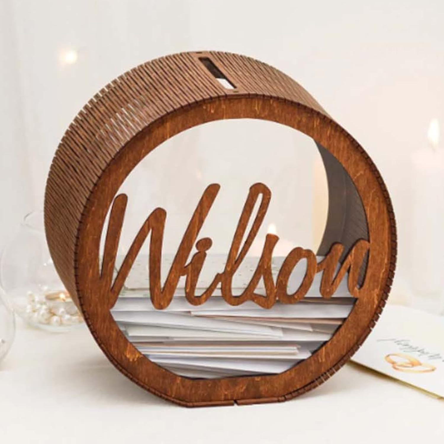 Amazon.com: lmllml Card Box for Wedding, Personalized Wooden Card Box ...