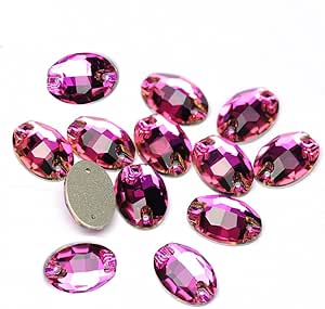 Amazon.com: Oval Sew On Stones Glass Rhinestones AAAAA Sewing Strass ...