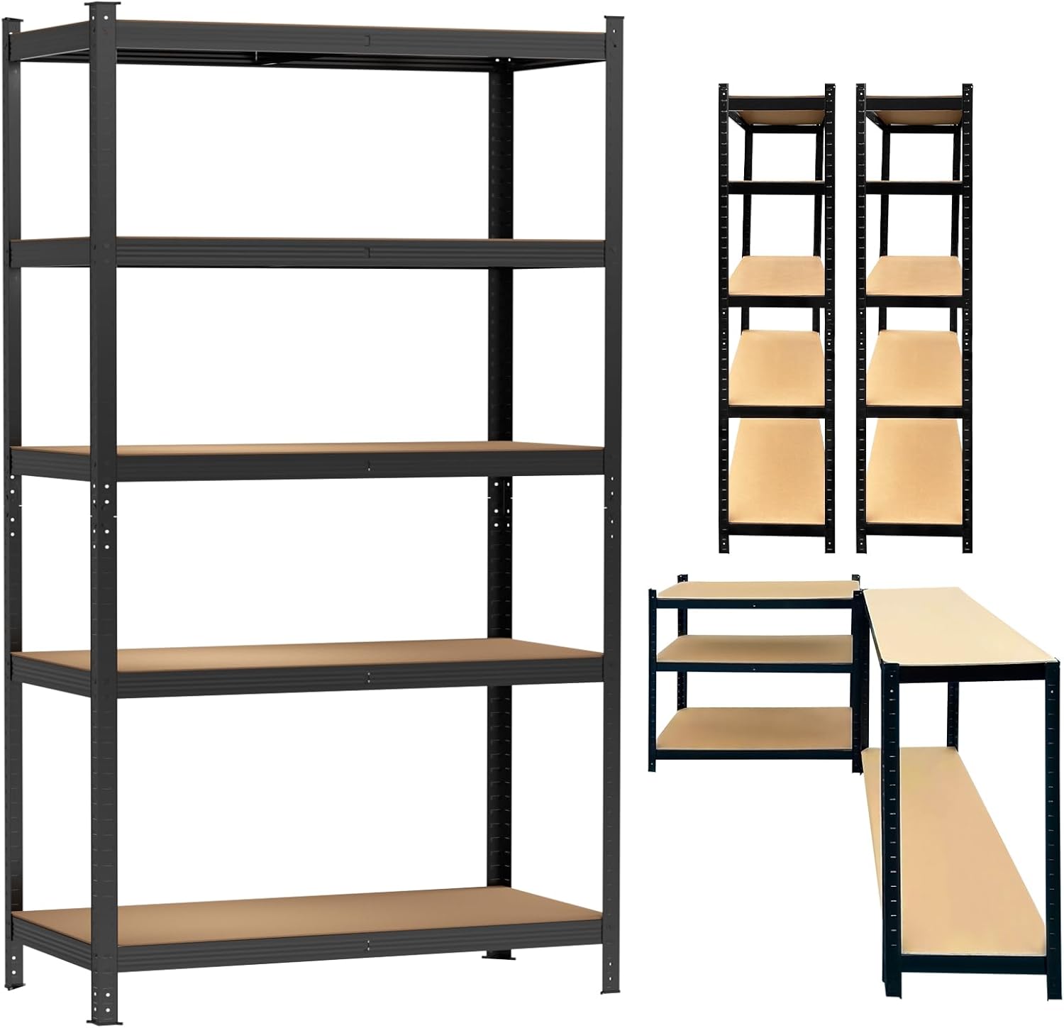 Amazon.com: Vandise 5-Tier Metal Shelving Unit 80H x 40W x 20D inch ...