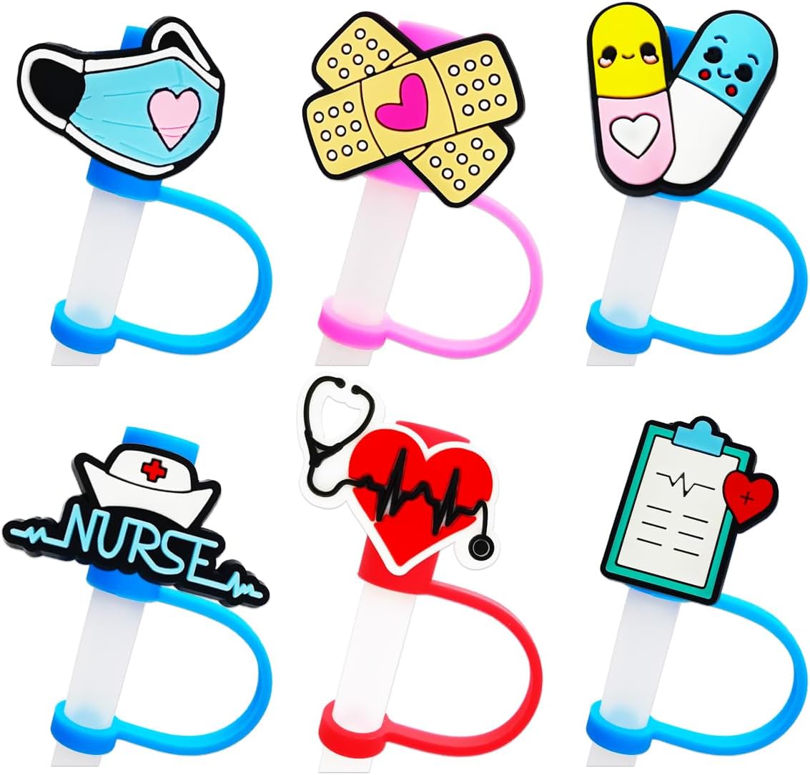 Amazon.com: 6PCS 10mm Medical Drinking Straw Covers Caps, Nurse ...