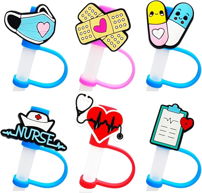 Amazon.com: 6PCS 10mm Medical Drinking Straw Covers Caps, Nurse ...