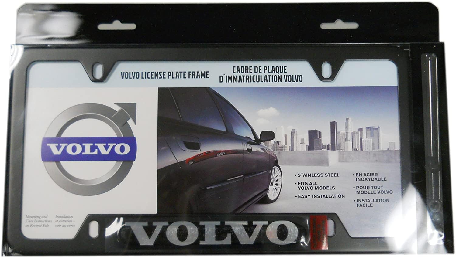 Amazon.com: Volvo Logo Polished Stainless Steel License Plate Frame ...
