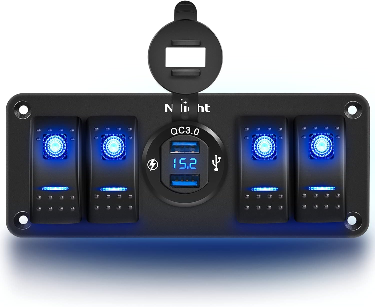 Amazon.com: Nilight 4 Gang Rocker Switch Panel with USB Charger ...
