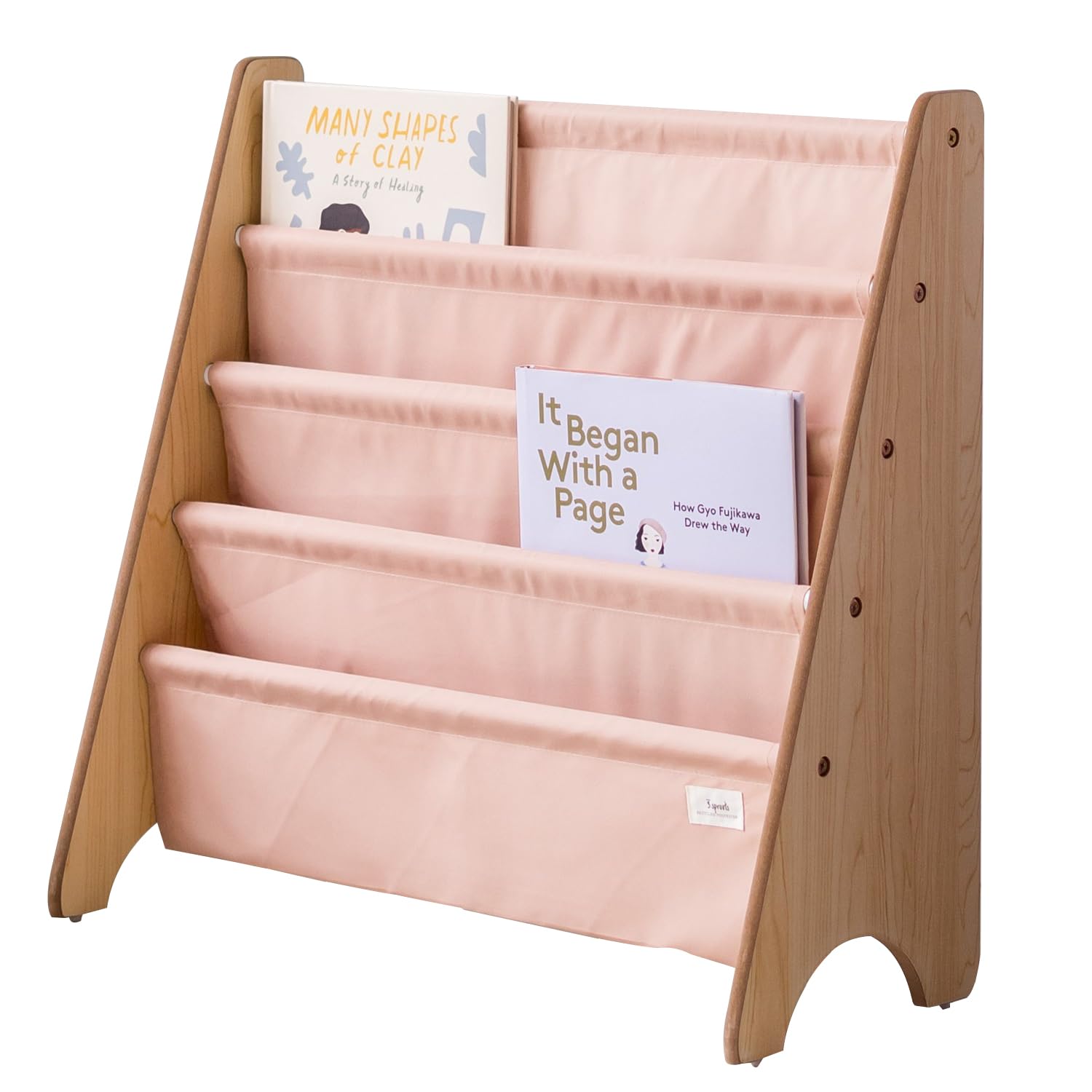 Amazon.com: 3 Sprouts Recycled Fabric Kids Bookshelf – 4-Tier Sling ...