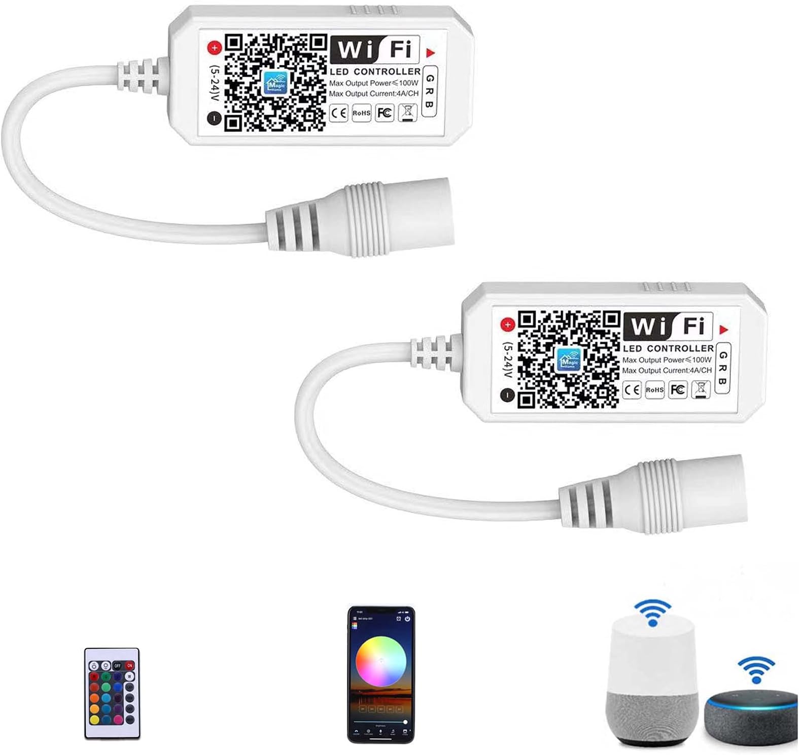 Amazon.com: RGBZONE Mini 4 PIN RGB IR LED Controller 24 Keys for SMD ...