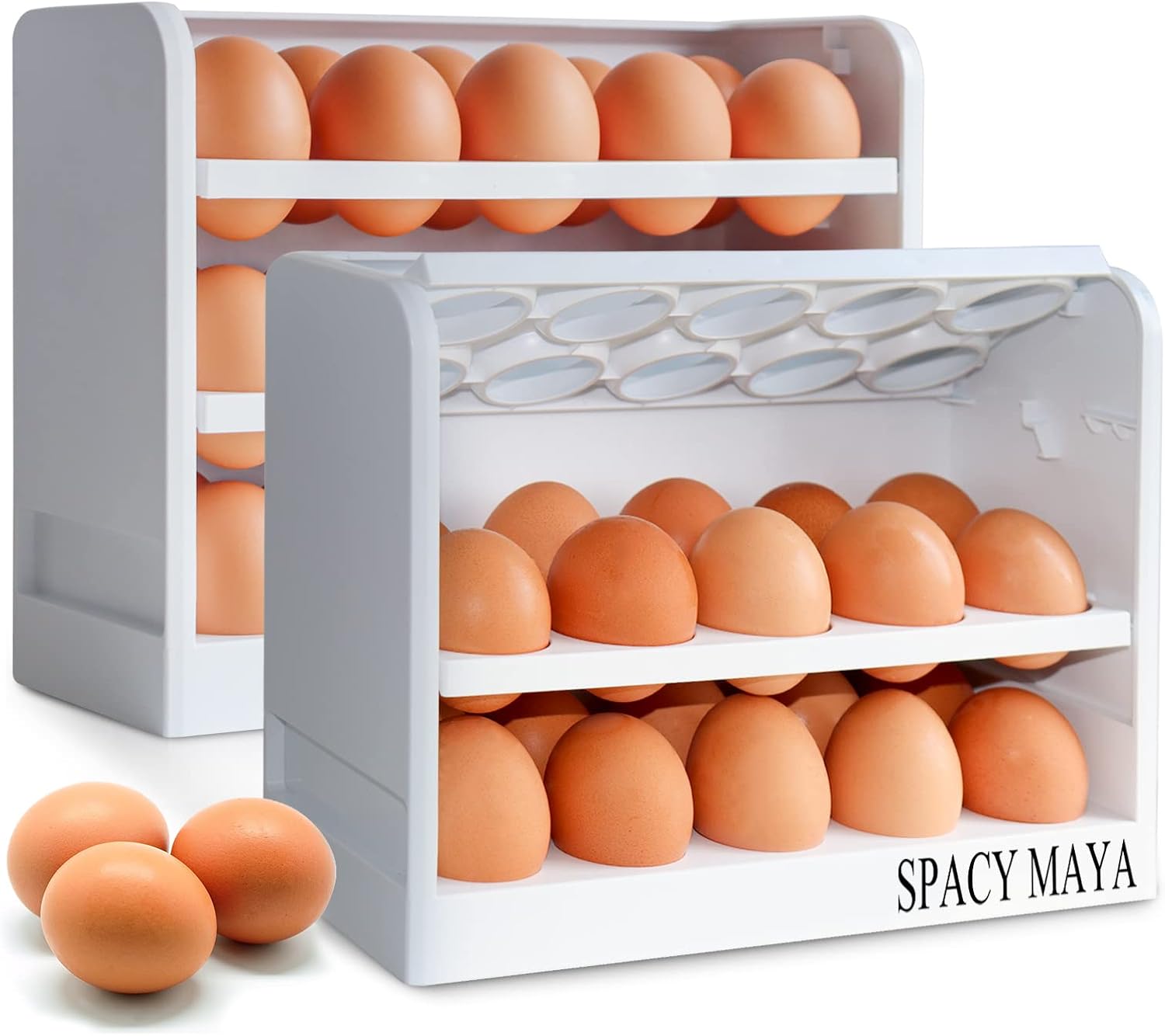 Amazon.com: SPACY MAYA Egg Storage Container for Refrigerator,60 Egg ...