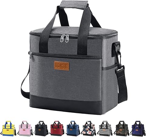 Iknoe Large Cooler Bag Collapsible 24 Can Insulated Bags Leakproof ...