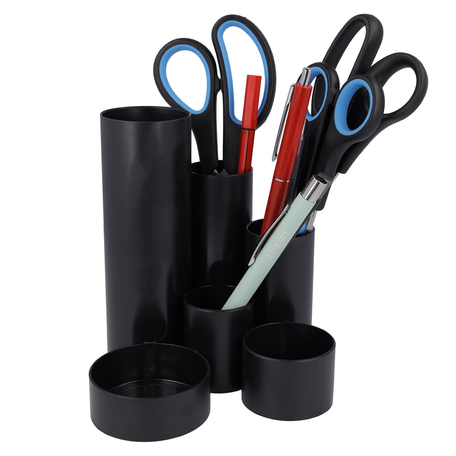 Westcott pen holder black recycled | Pen holder with 6 round ...