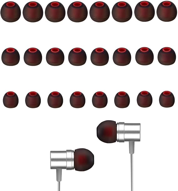 Set of 24 Silicone Earbud Tips, 12 Pairs Replacement Earphone Tips ...
