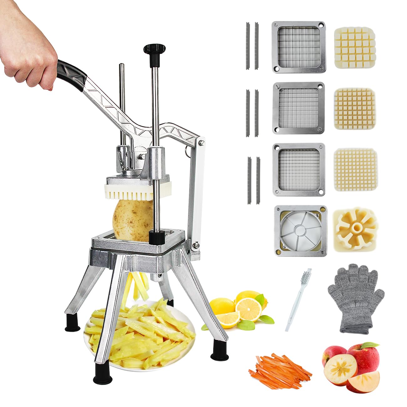 Amazon.com: Commercial Vegetable Fruit Food Chopper, Heavy Duty Potato ...
