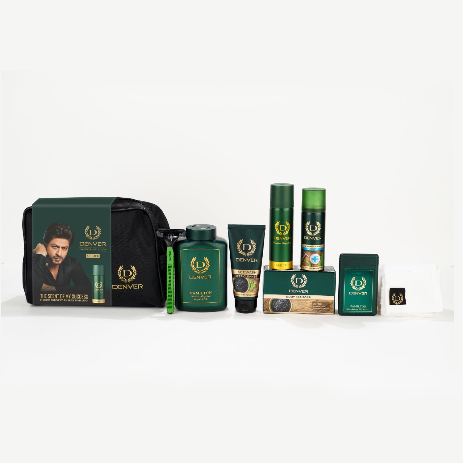 DENVER 8 in 1 Combo Grooming Kit For Men Gift Set - Face Wash,Talc ...