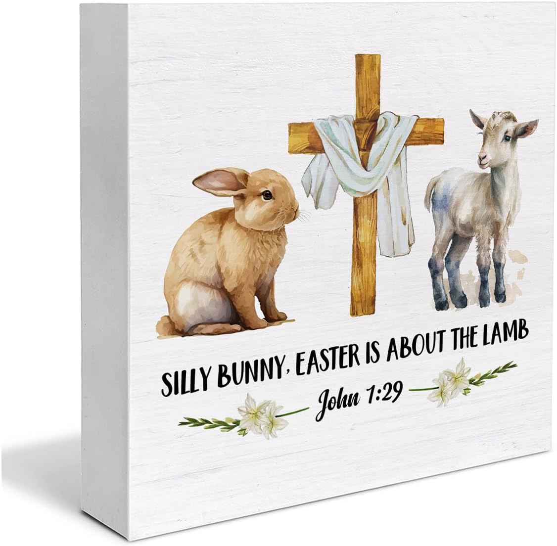 Amazon.com: Rustic Farmhouse Easter Jesus Decorations Religious ...