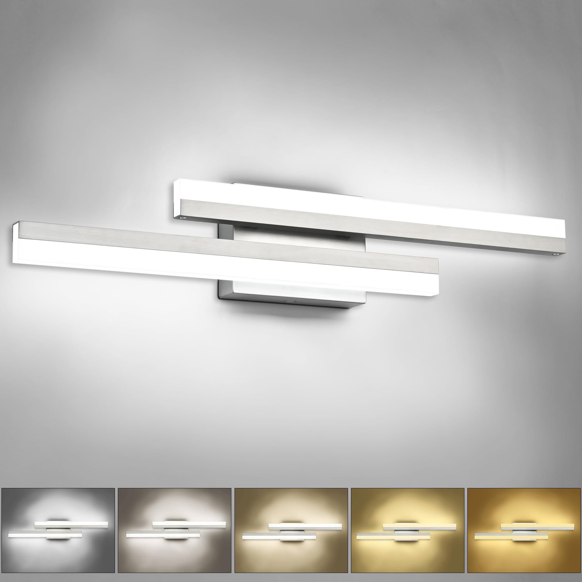 PRESDE 5 Color Changeable Bathroom Vanity Light 24inch Modern LED ...