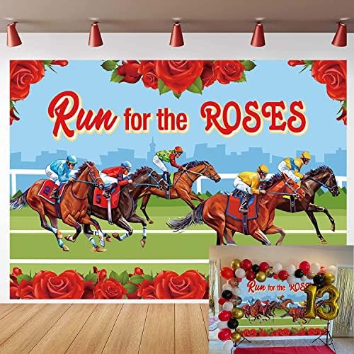 Amazon.com : Kentucky Run for The Roses Decorations Backdrop, Derby Day ...