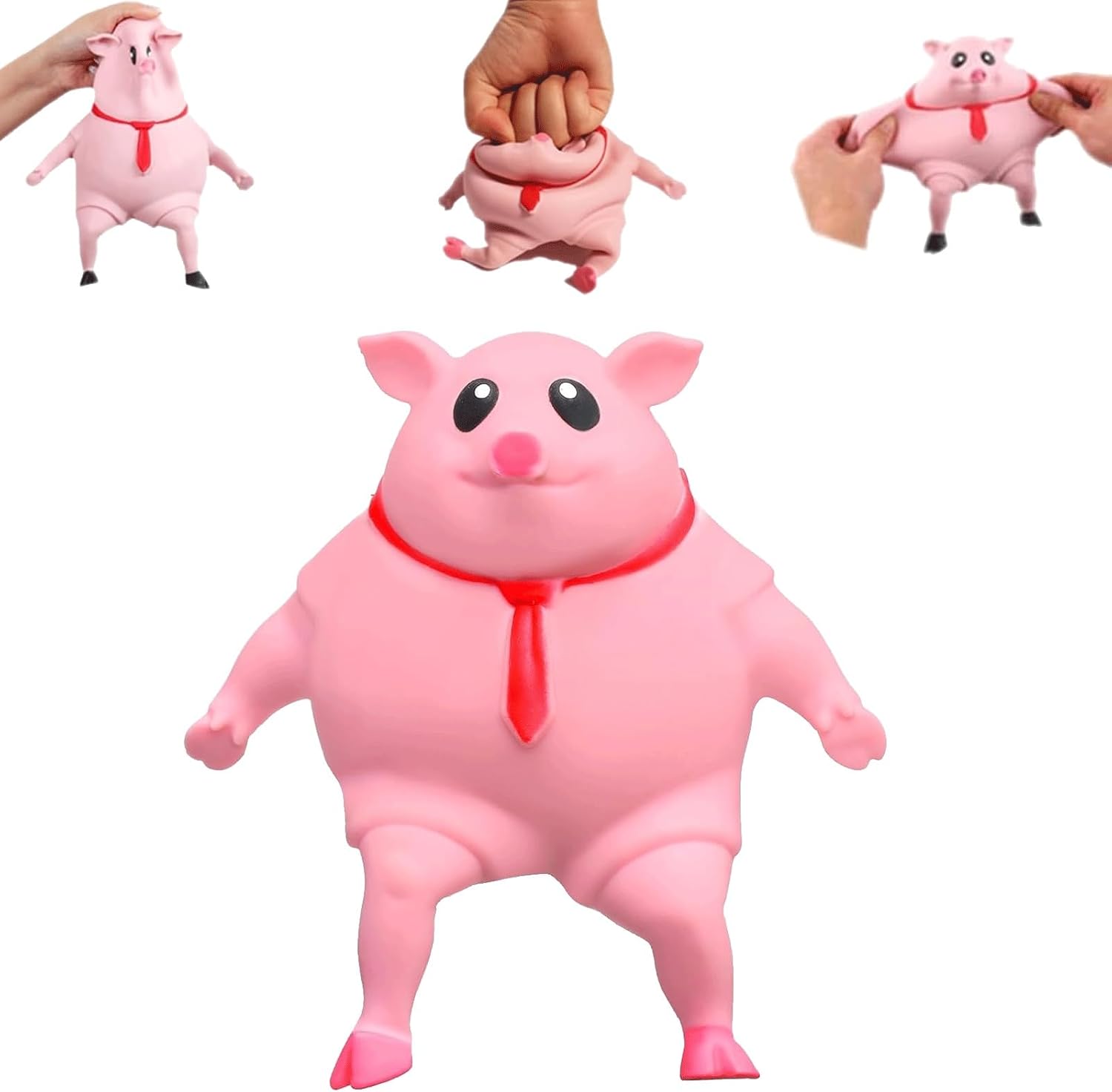 Amazon.com: BUCIES Indestructible Pig, Stretchy Glue-Sand Filled Rubber ...