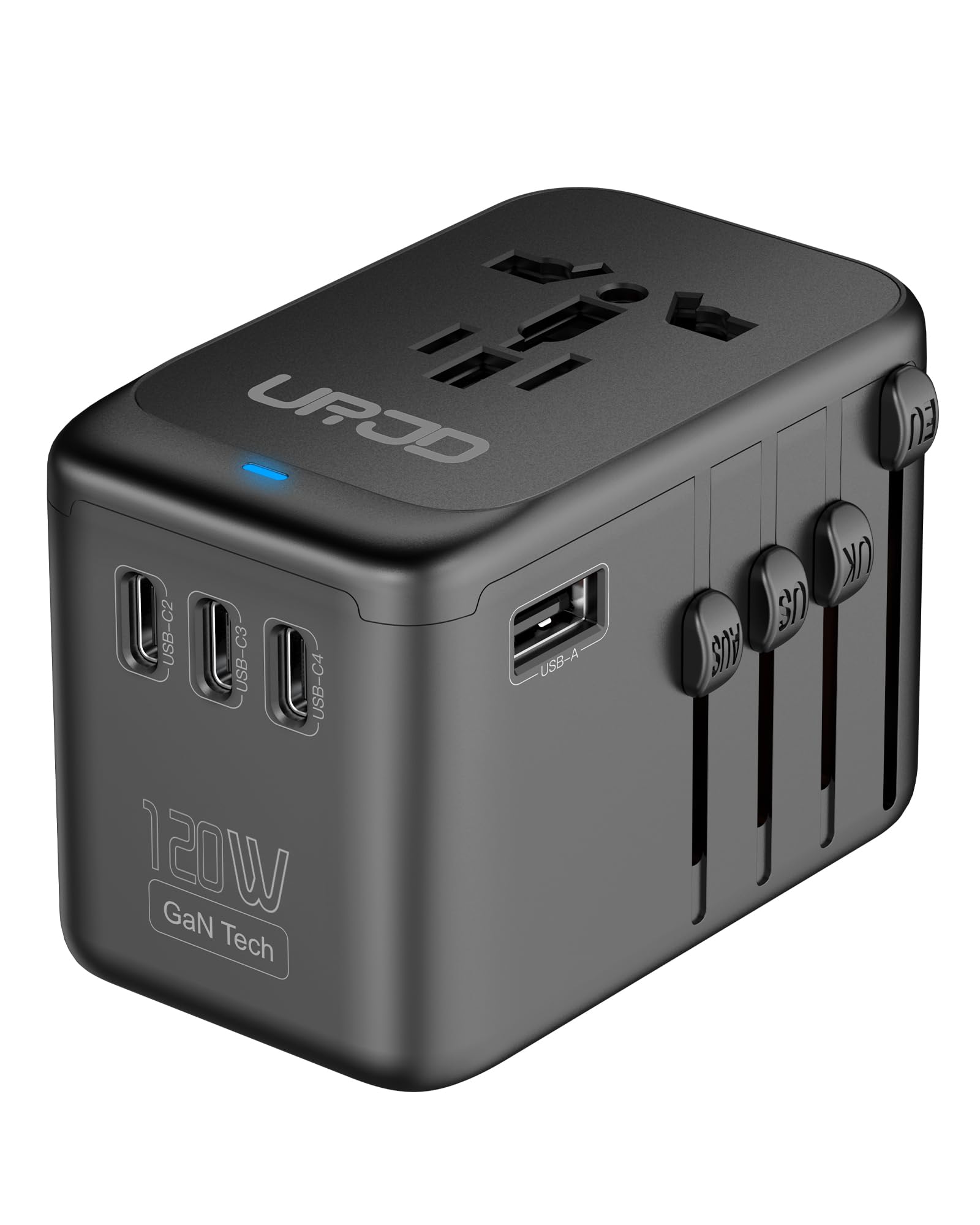 Universal Travel Adapter, 120W GaN International Power Plug Adapter ...