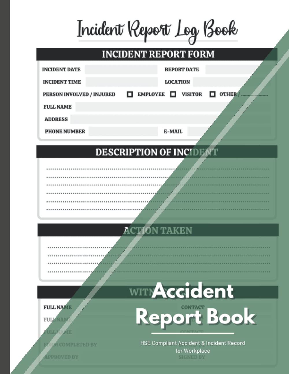 Accident Report Book Hse Compliant Accident And Incident Record Sheets ...
