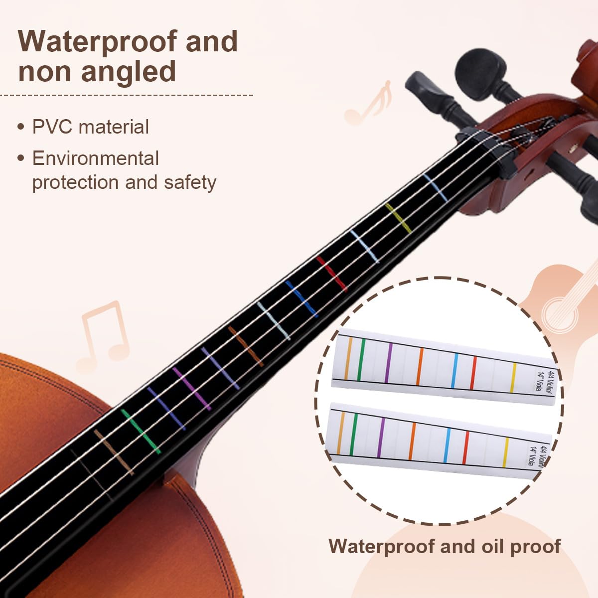 Snapklik.com : 2PCS 4/4 Clear Violin Finger Guide Finger Guide Position ...