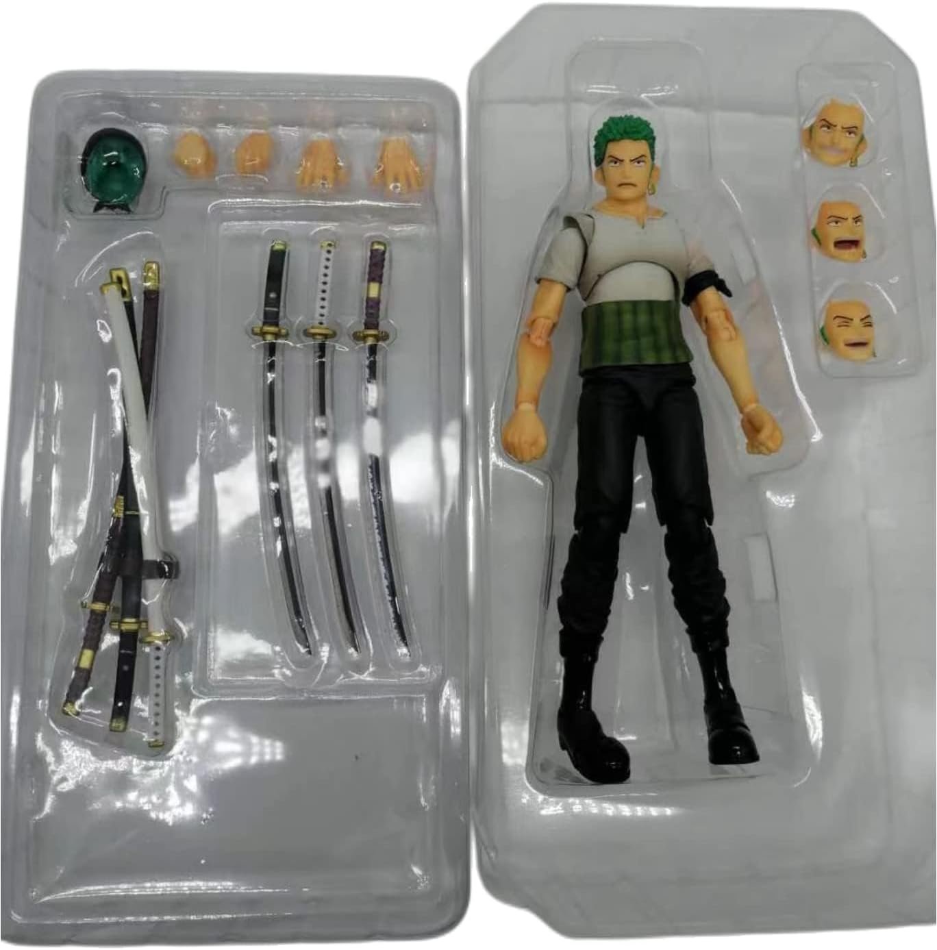 Amazon.com: RUSBOK One-Piece Movable Joints Three Knife Flow Roronoa ...