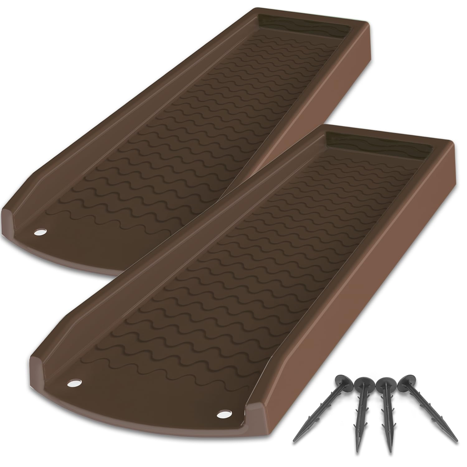 NAACOO 2 Pack Downspout Splash Block, 24" Rain Gutter Downspout ...