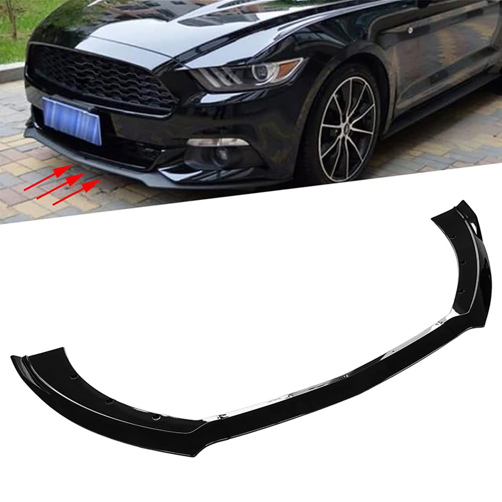 Buy For Ford Mustang 2015~2018,Front Spoiler Splitter Spoiler Lip ...