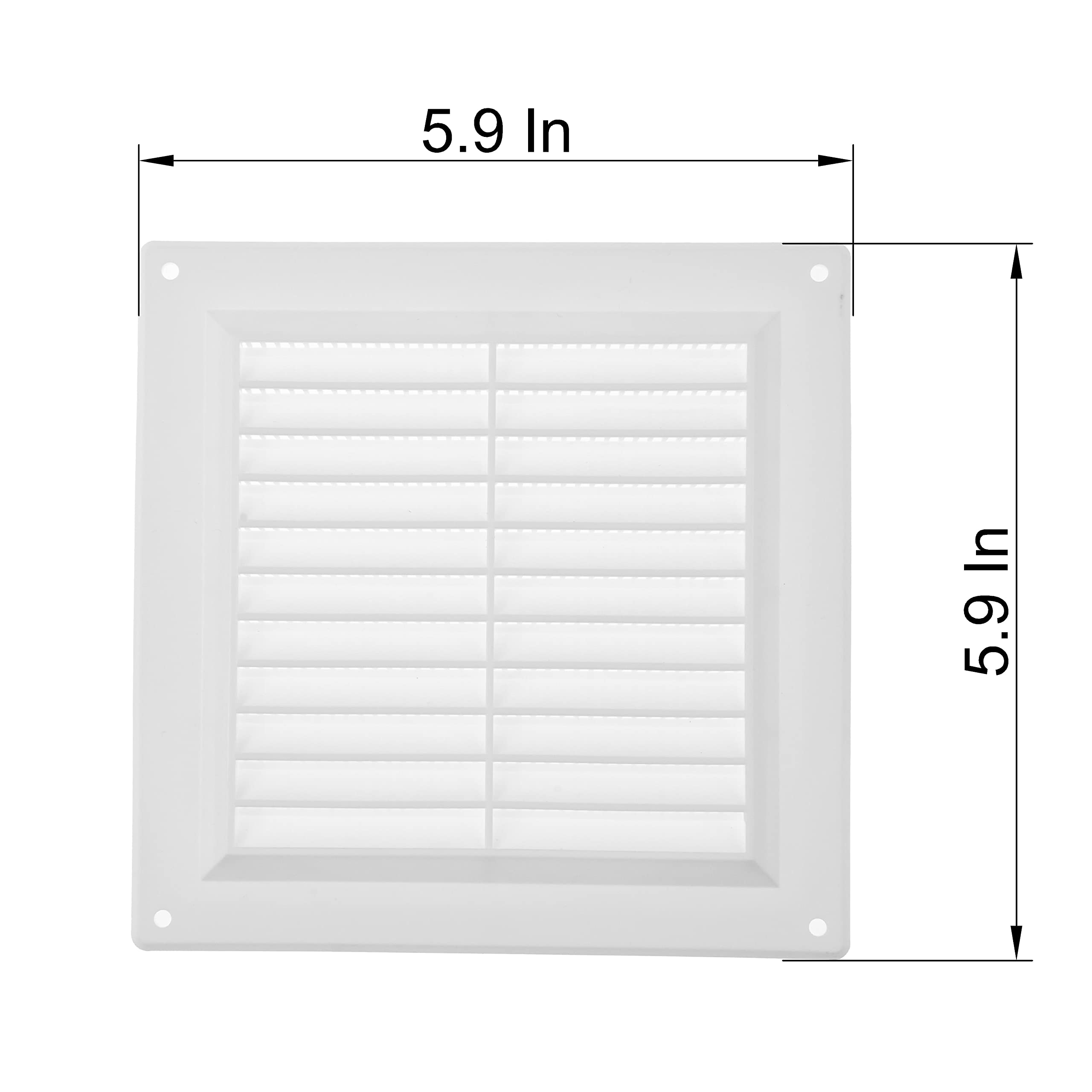 Vent Systems 4" x 4'' Inch White Pack of 5 Air Vent Cover Plastic Air ...