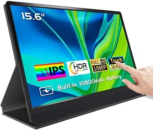 Portable Monitor, 15.6 Inch External Monitor with Built in Speakers ...
