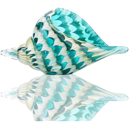 Amazon.com: QFkris Hand Blown Glass Conch Seashell Figurine Home Decor ...