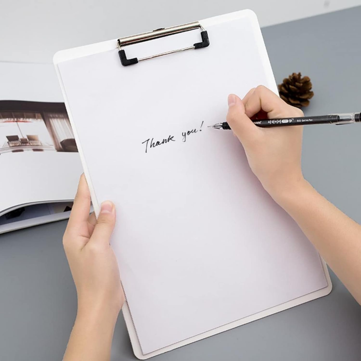 Amazon.com : Plastic Clipboards with Low Profile Metal Clip, White ...