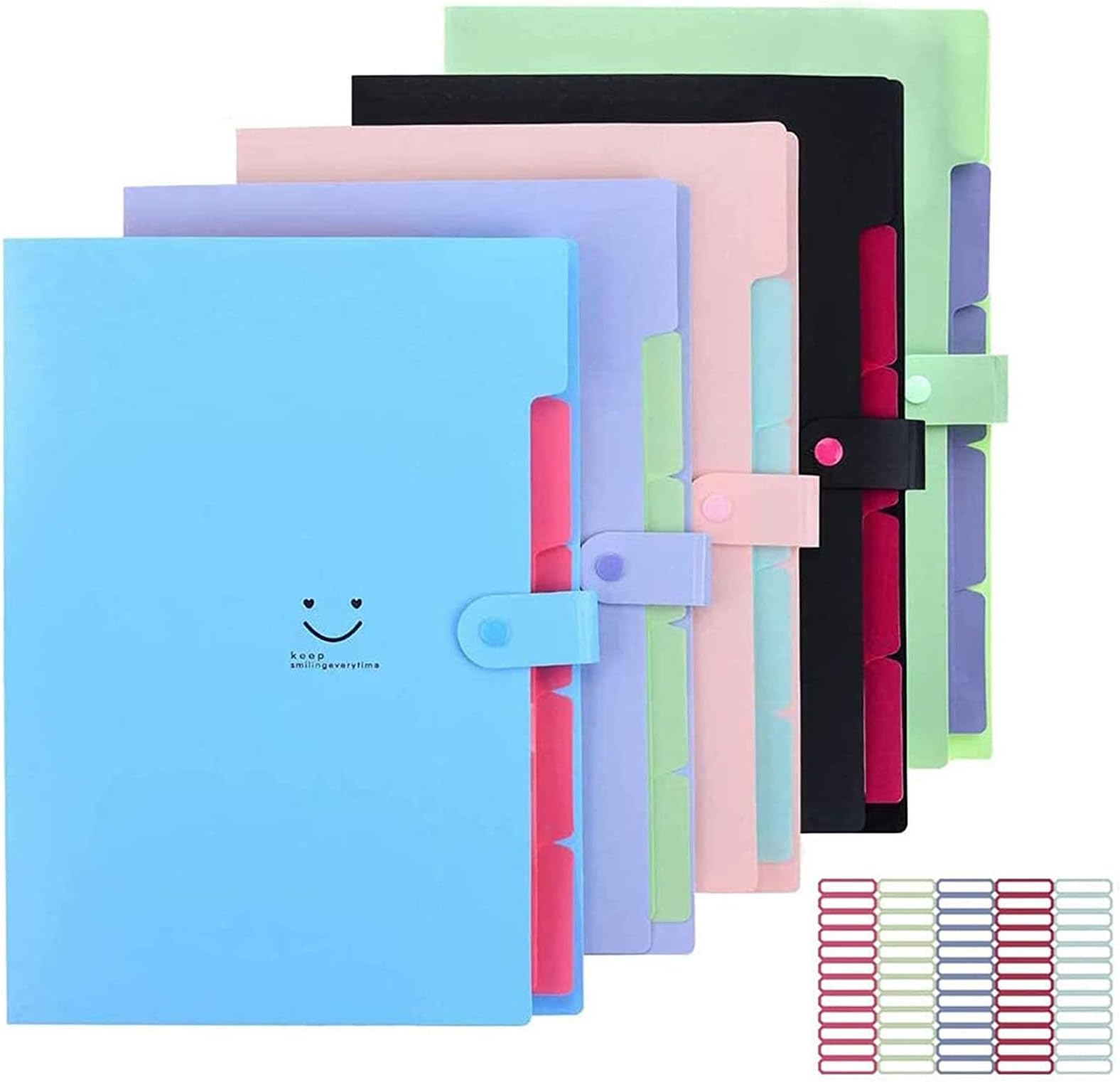5 Pack Expanding File Folders Accordion Document Organizer, Letter A4 ...